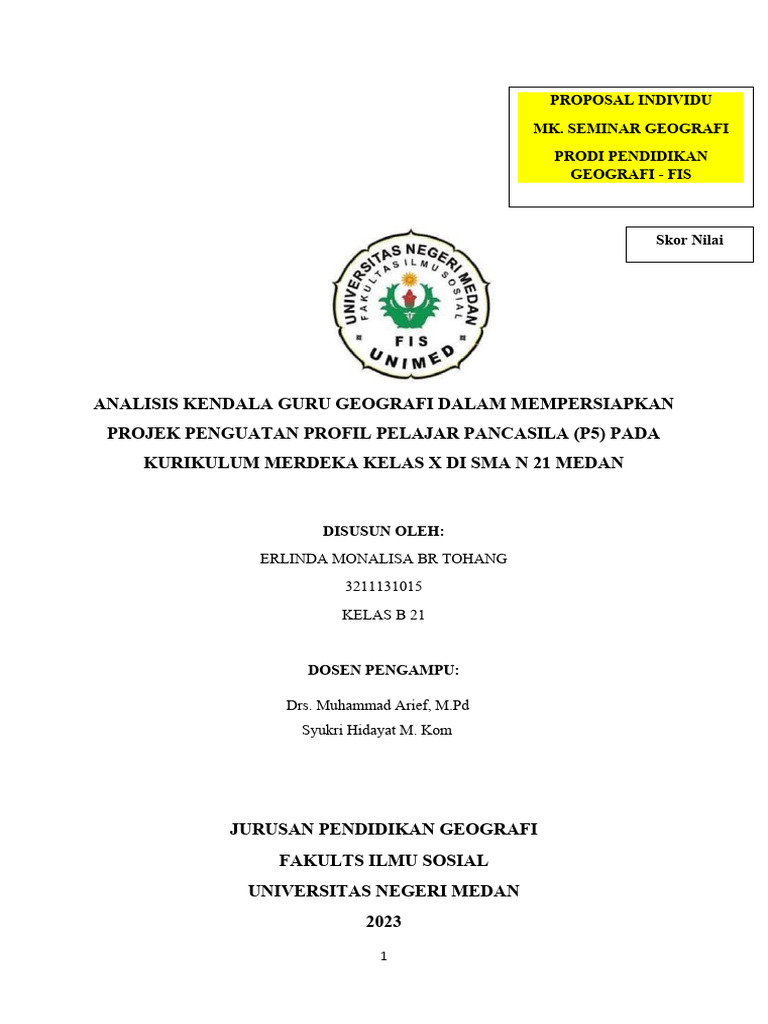 Kendala Guru Geografi P5 Kurikulum Merdeka | PDF