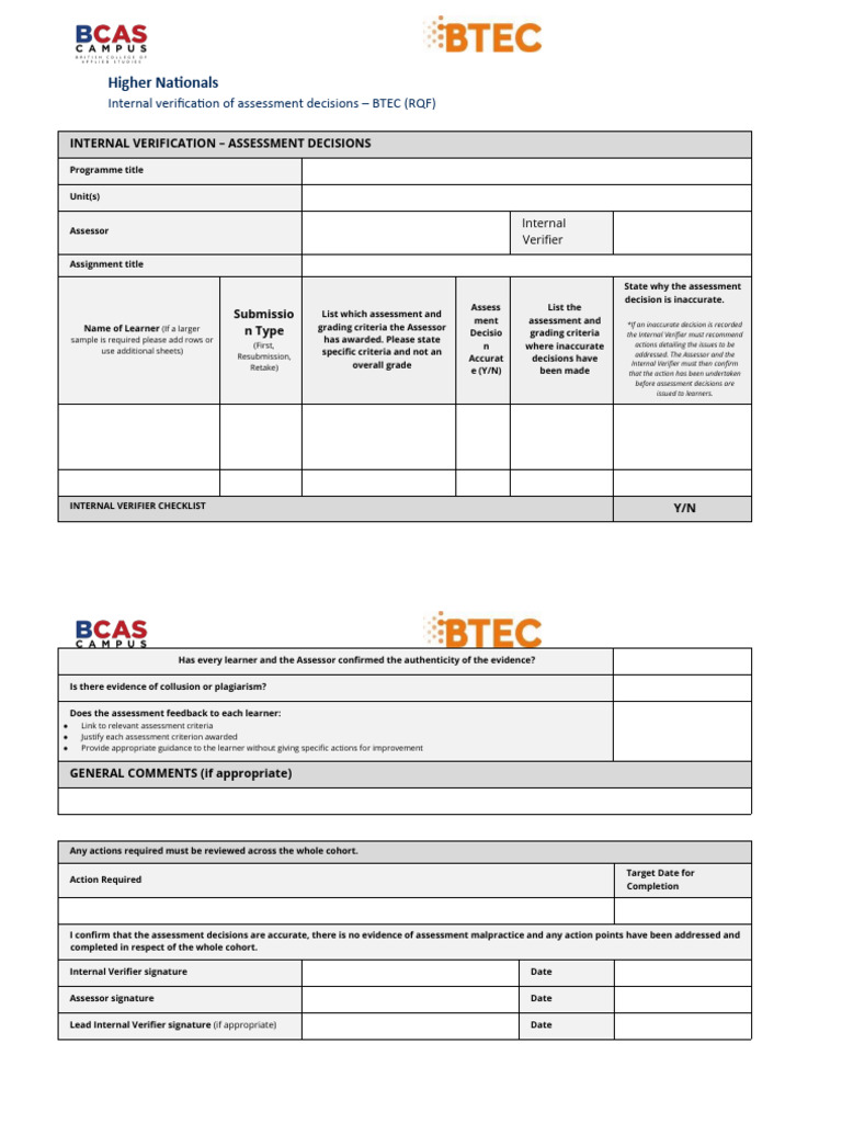 Internal Verification for BTEC Assessments | PDF | Computer Network | Plagiarism