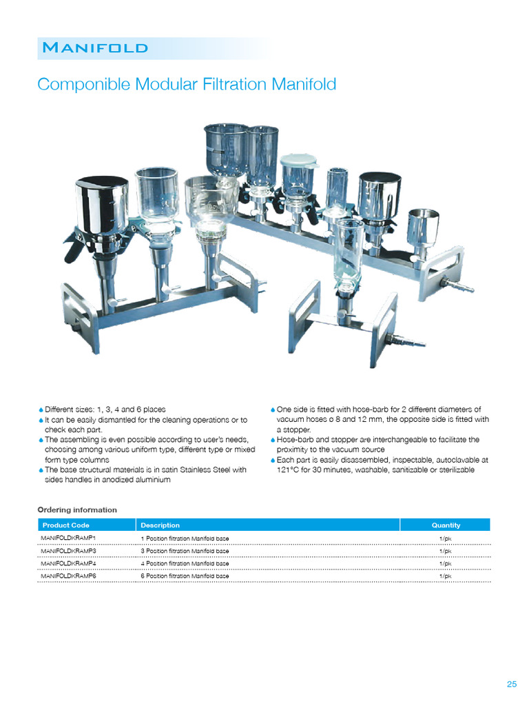Manifold: Componible Modular Filtration Manifold | PDF | Pump | Mains ...