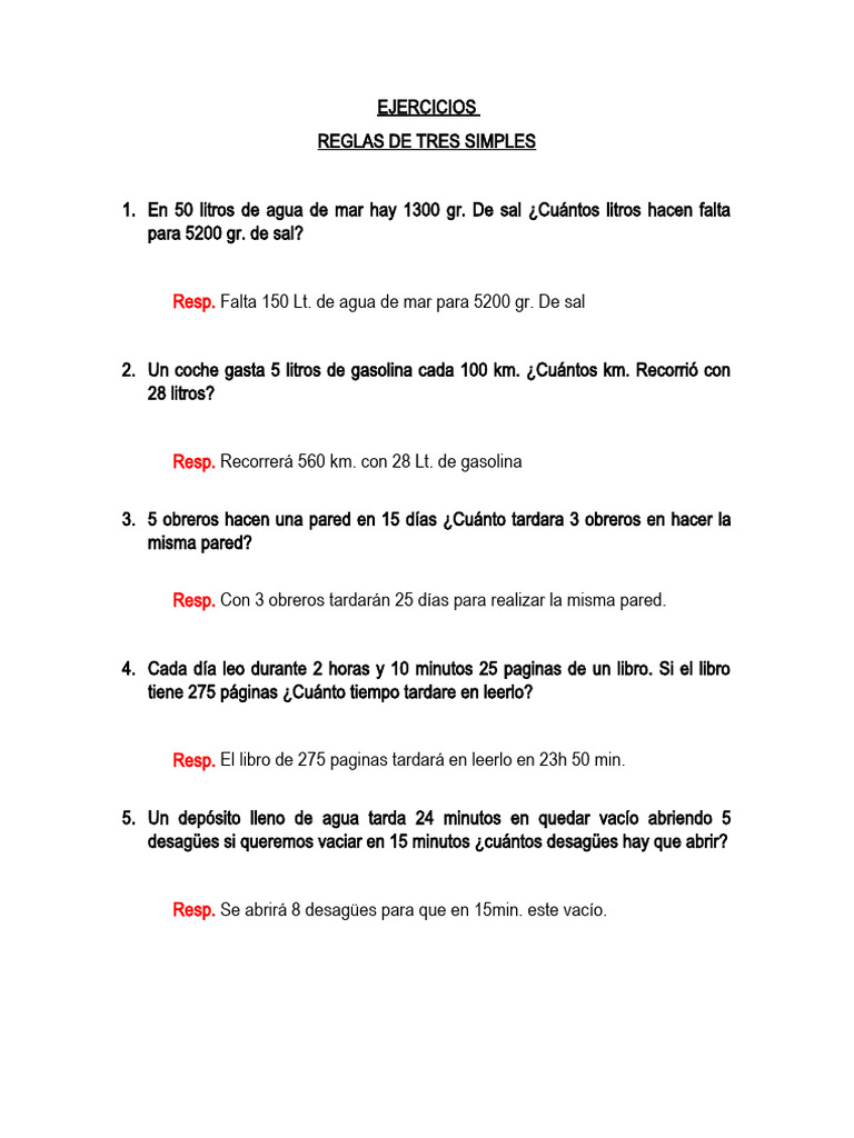 ejercicios de matemáticas | PDF