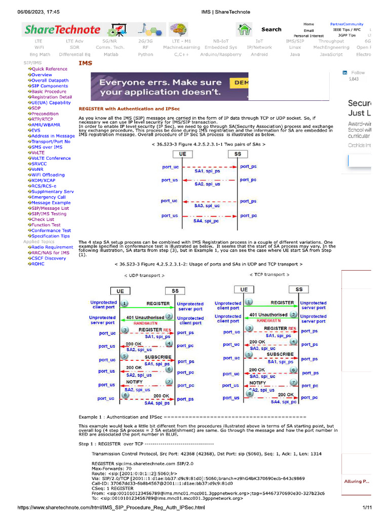 IMS Registration Auth IPSec Case2 | PDF
