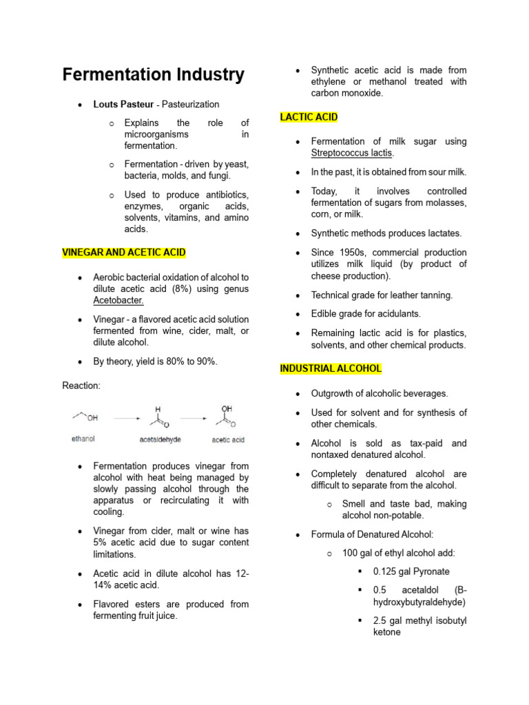 Fermentation Industry | PDF | Ethanol | Distillation