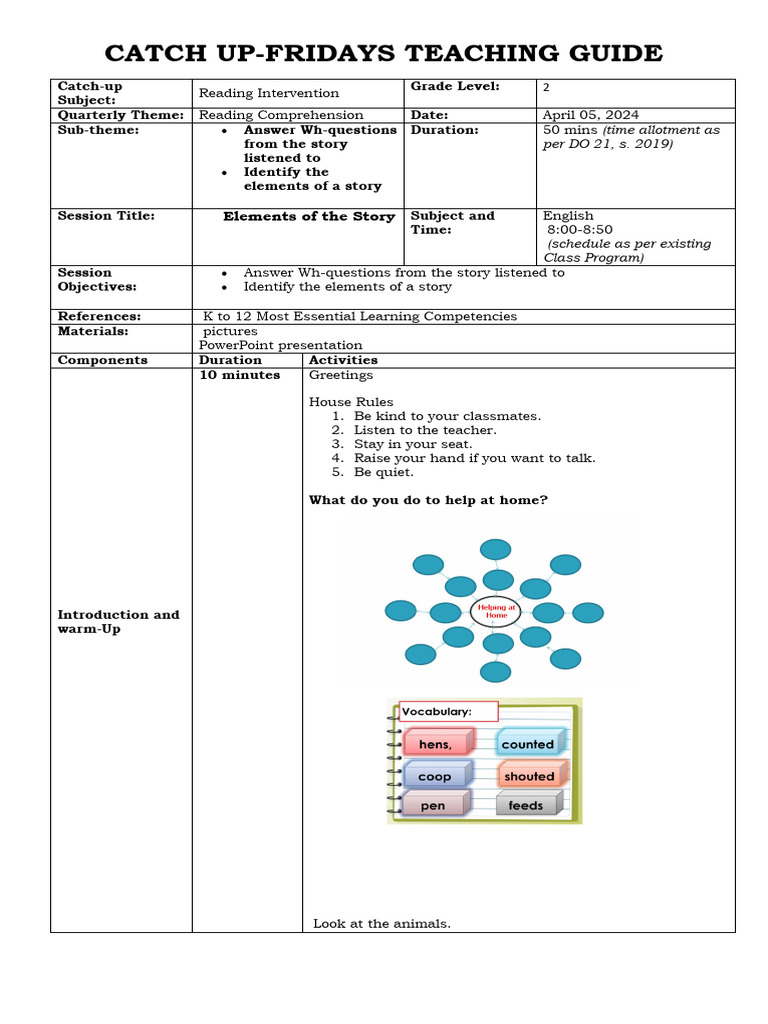 Grade2 Eng Reading - Catch Up Friday | PDF | Human Communication | Learning