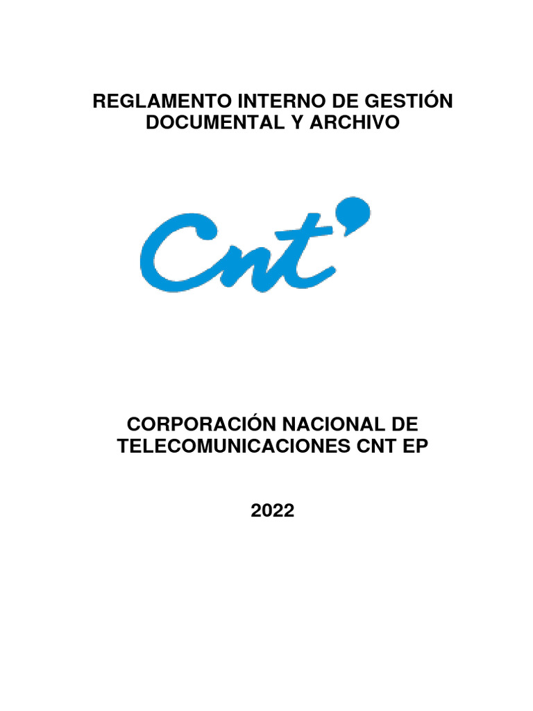 Reglamento Interno de Gestión Documental y Archivo de La CNT EP | PDF ...