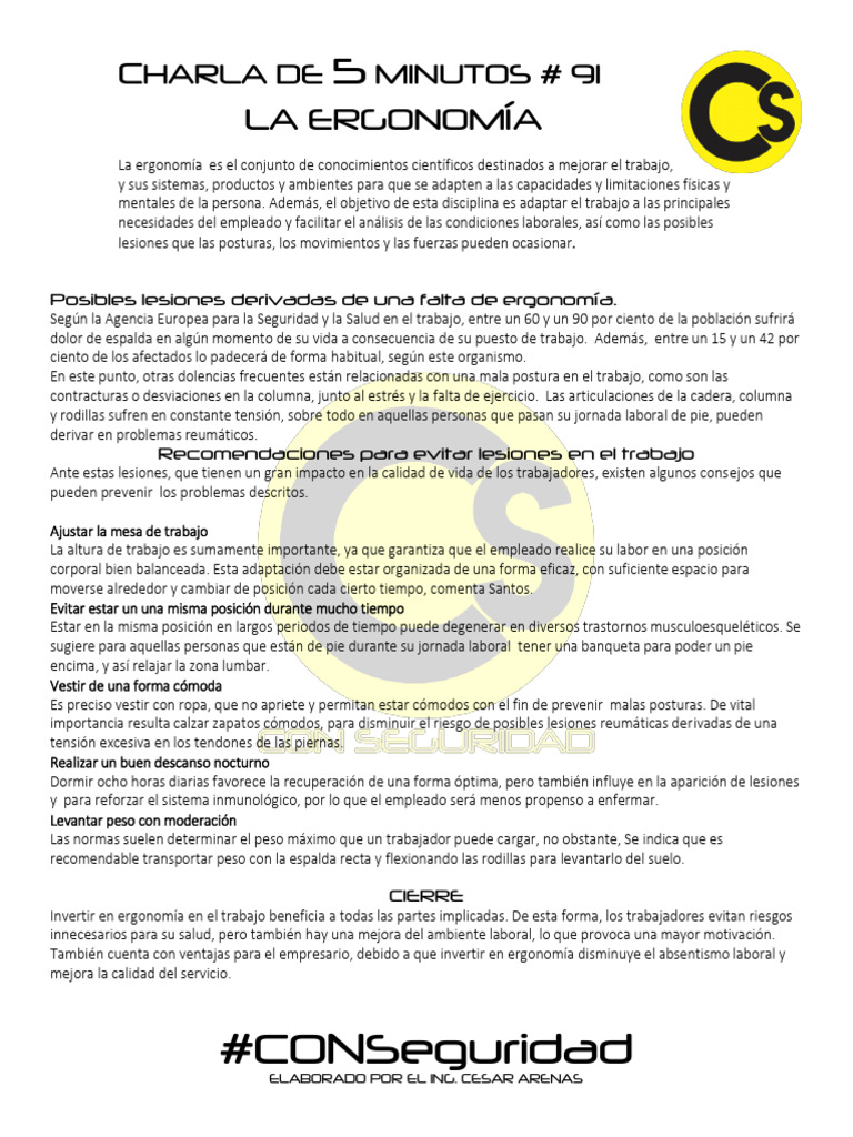 Ergonomia Pdf Factores Humanos Y Ergonomía