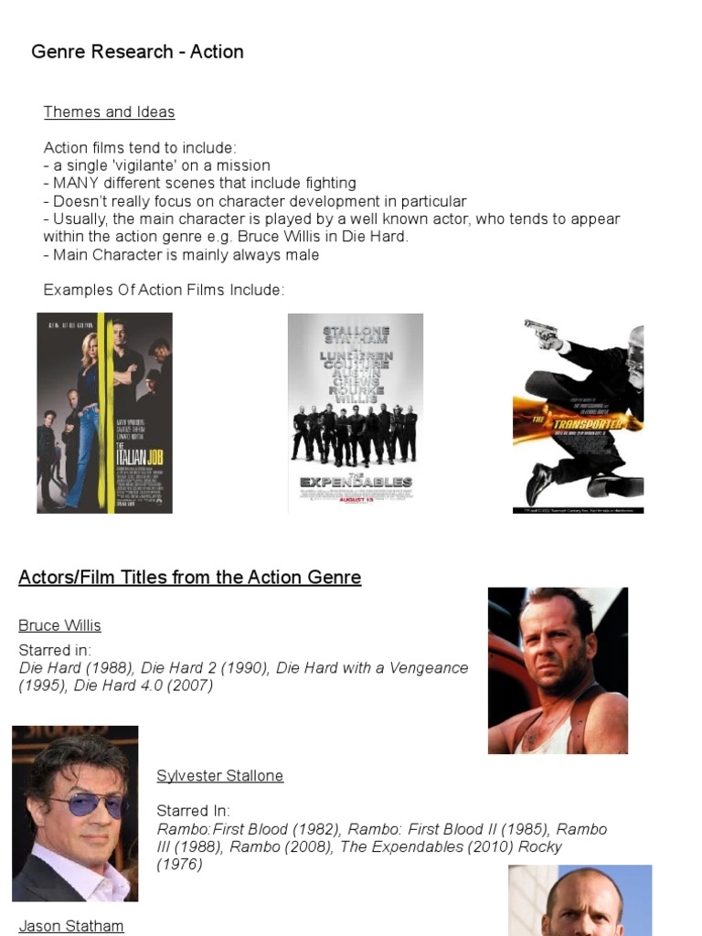 Action Genre Overview and Examples | PDF