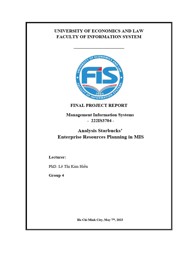 Starbucks ERP Analysis in MIS | PDF | Starbucks | Enterprise Resource ...