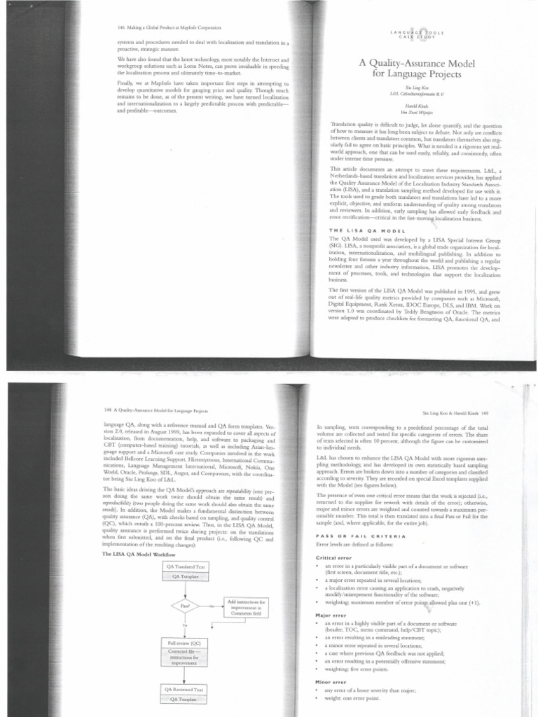 Koo, A Quality-Assurance Model For Language Projects | PDF