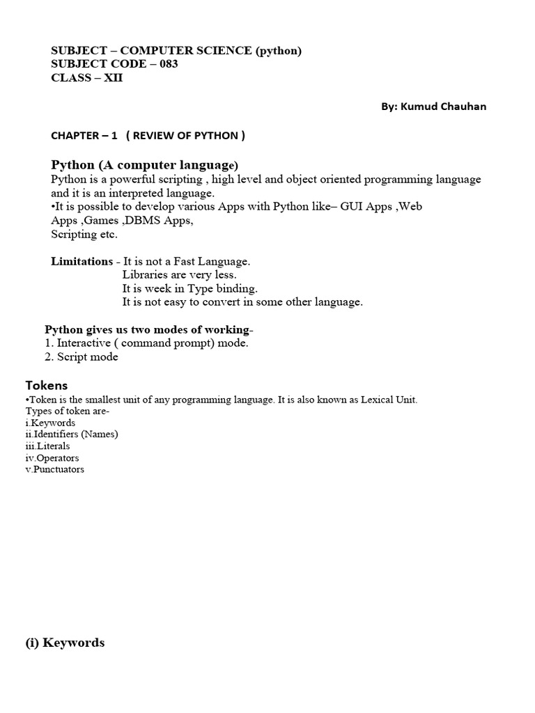 Python 1 | PDF | Reserved Word | Boolean Data Type Python 1 | PDF | Reserved Word | Boolean Data Type