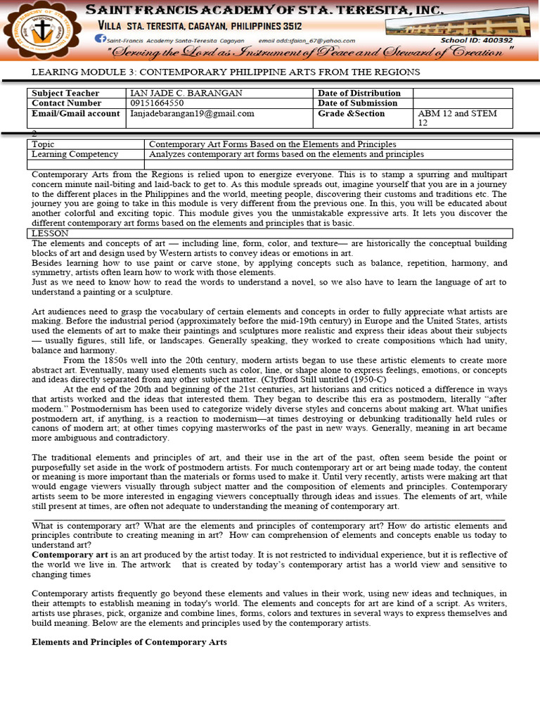 Module 3 Cpar | PDF | Performance Art | Installation Art