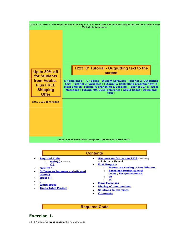 Cprintf Pdf C Programming Language Computer File