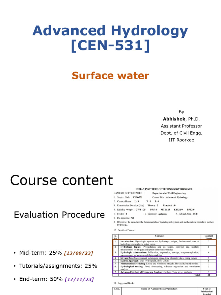 5 Surface Water | PDF | Surface Runoff | Discharge (Hydrology)