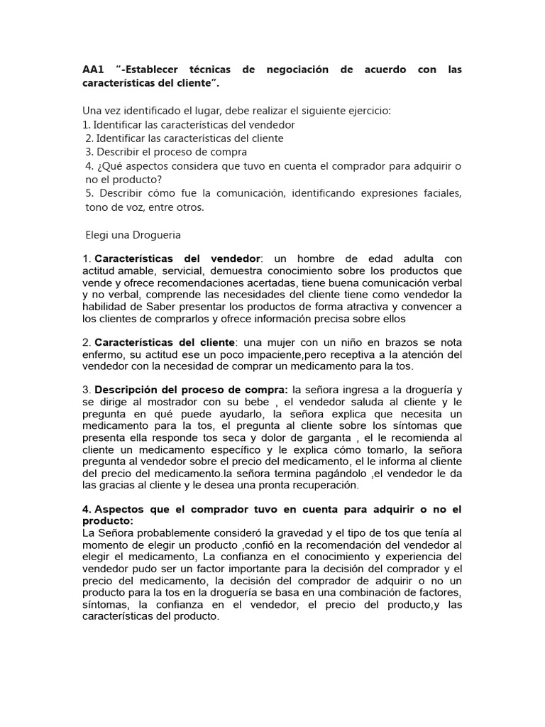 AA1 "-Establecer Técnicas de Negociación de Acuerdo Con Las ...