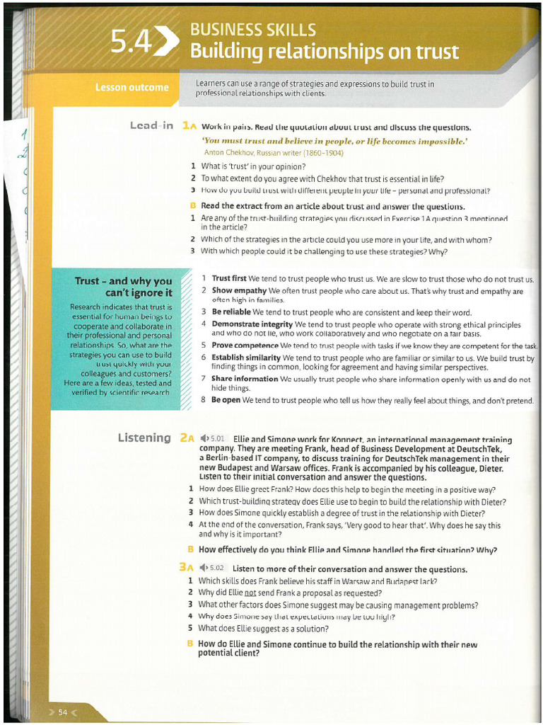 5.4 Building Relatioships On Trust | PDF