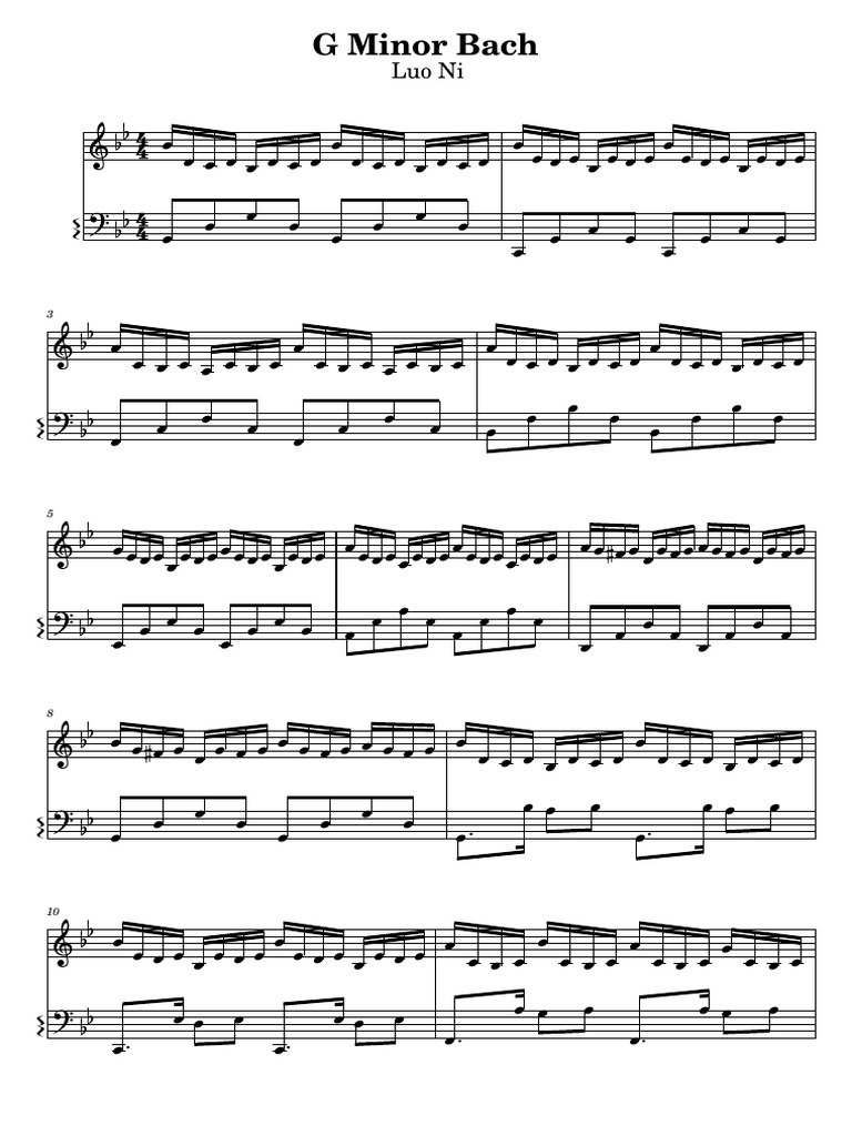 G Minor Bach by Luo Ni | PDF