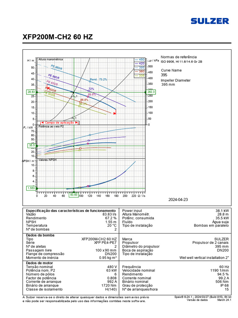 XFP200M-CH2 60 HZ | PDF | Mecânica | Quantidades físicas