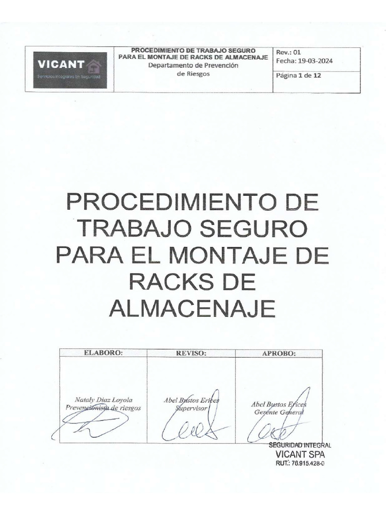 Montaje Seguro de Racks de Almacenaje | PDF