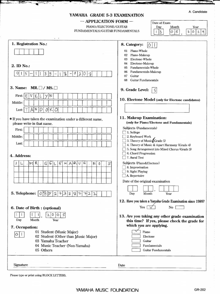 Form High Grade 1 | PDF