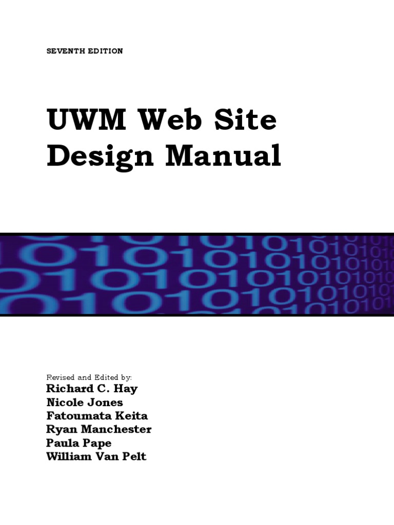 UWM Web Site Design Manual: Richard C. Hay Nicole Jones Fatoumata Keita ...