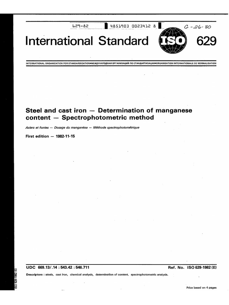 Iso 629 - 1982 | PDF