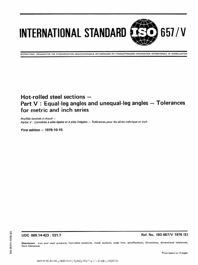 Iso 657-5-1976 | PDF | Engineering Tolerance | International ...