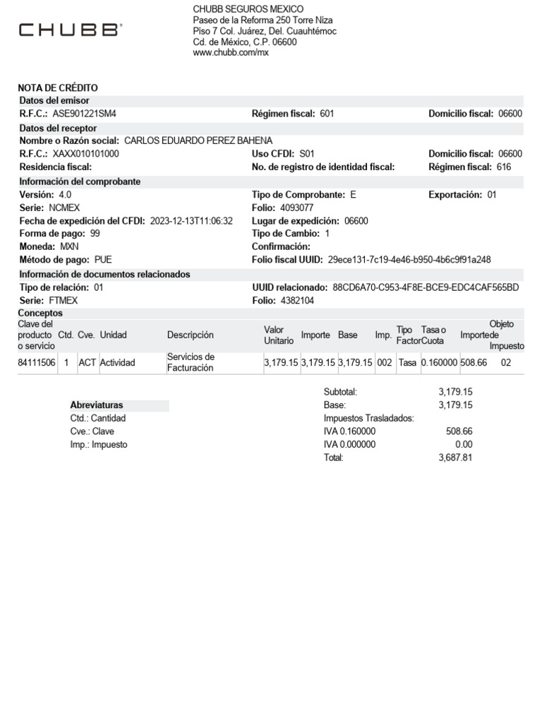 Seguro Chubb | PDF | Pagos | Comercio