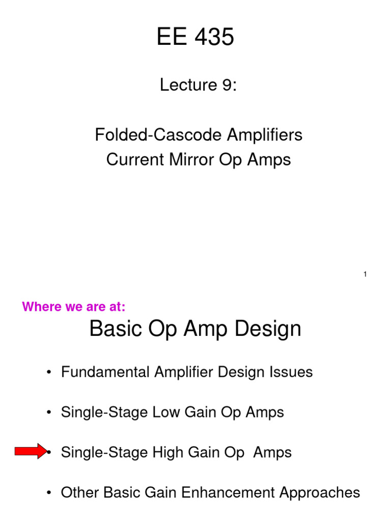 EE 435 Lect 9 Spring 2021 | PDF | Operational Amplifier | Amplifier