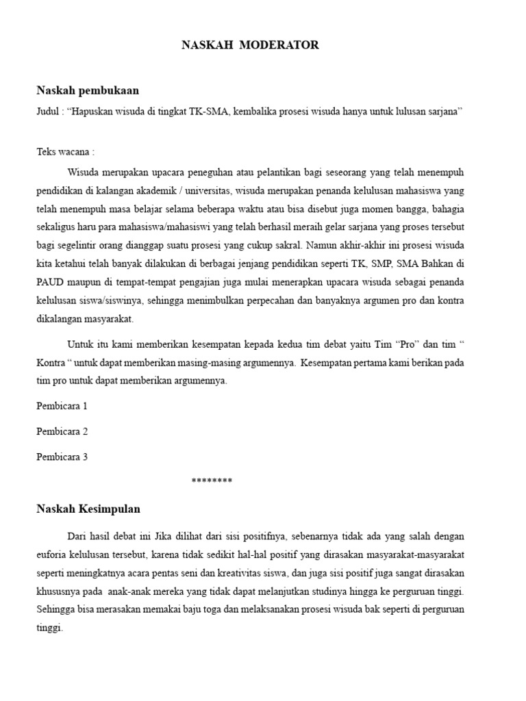 Naskah Moderator | PDF