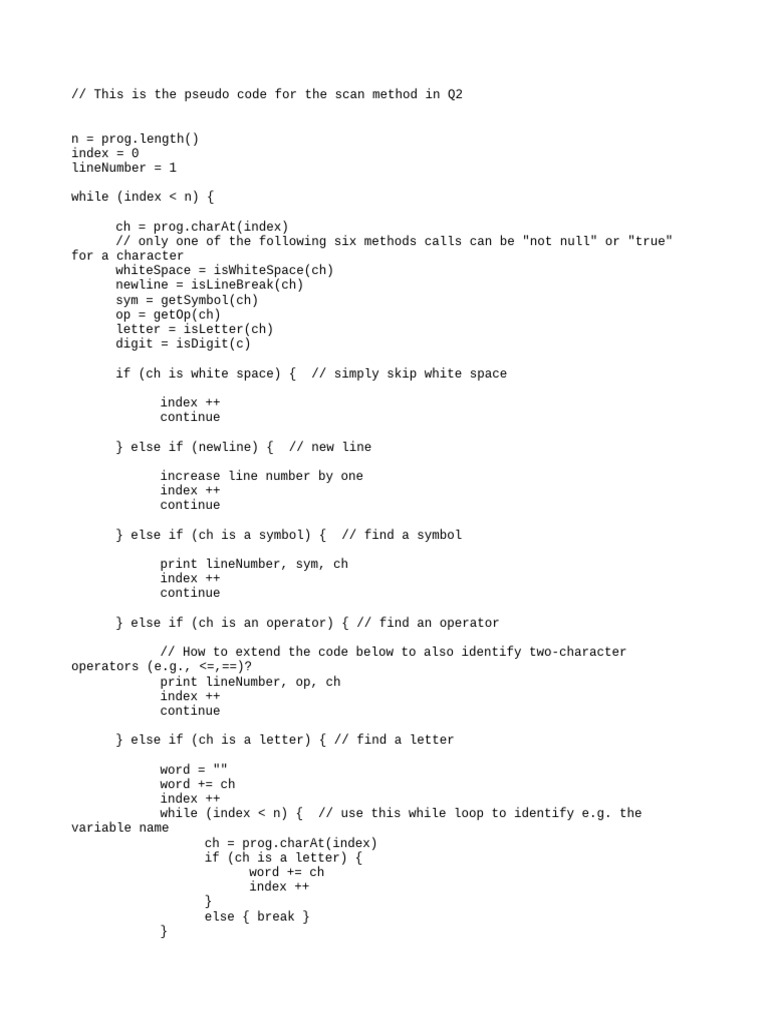 Scan Method Pseudo Code Revisited | PDF