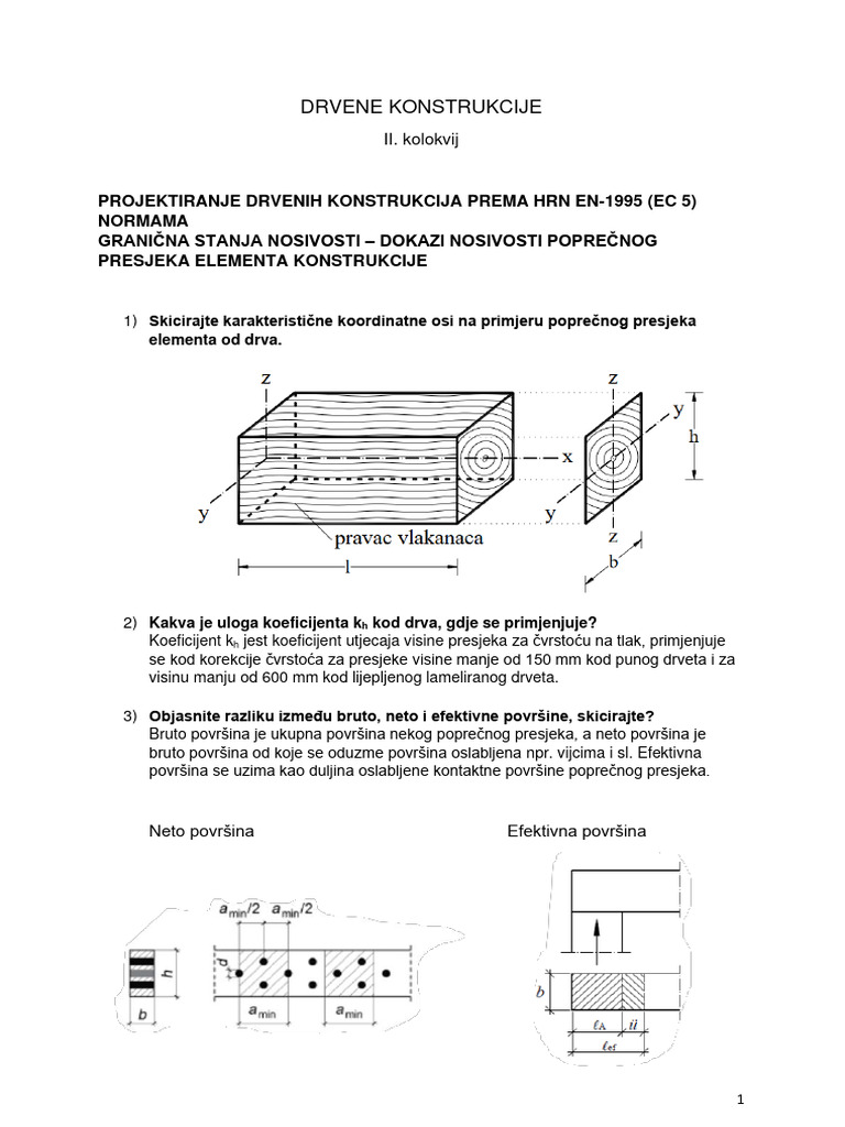 Drvene - Konstrukcije (2.kolokvij) | PDF