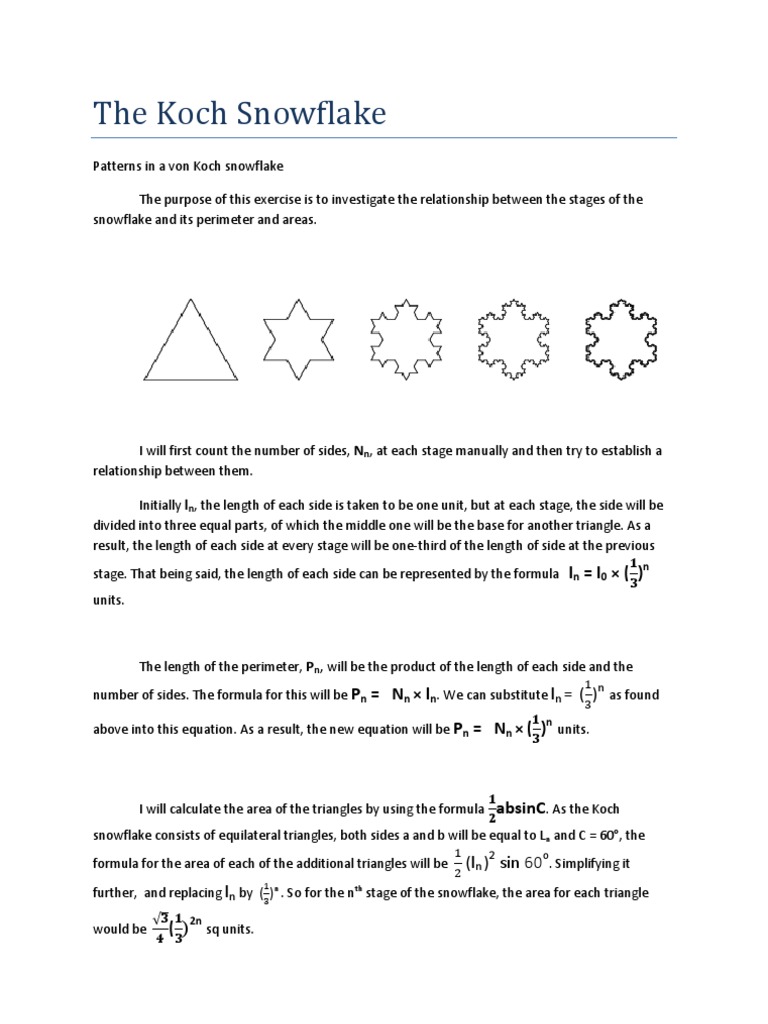Mock Porfolio - Von Koch Snowflake | PDF | Triangle | Formula