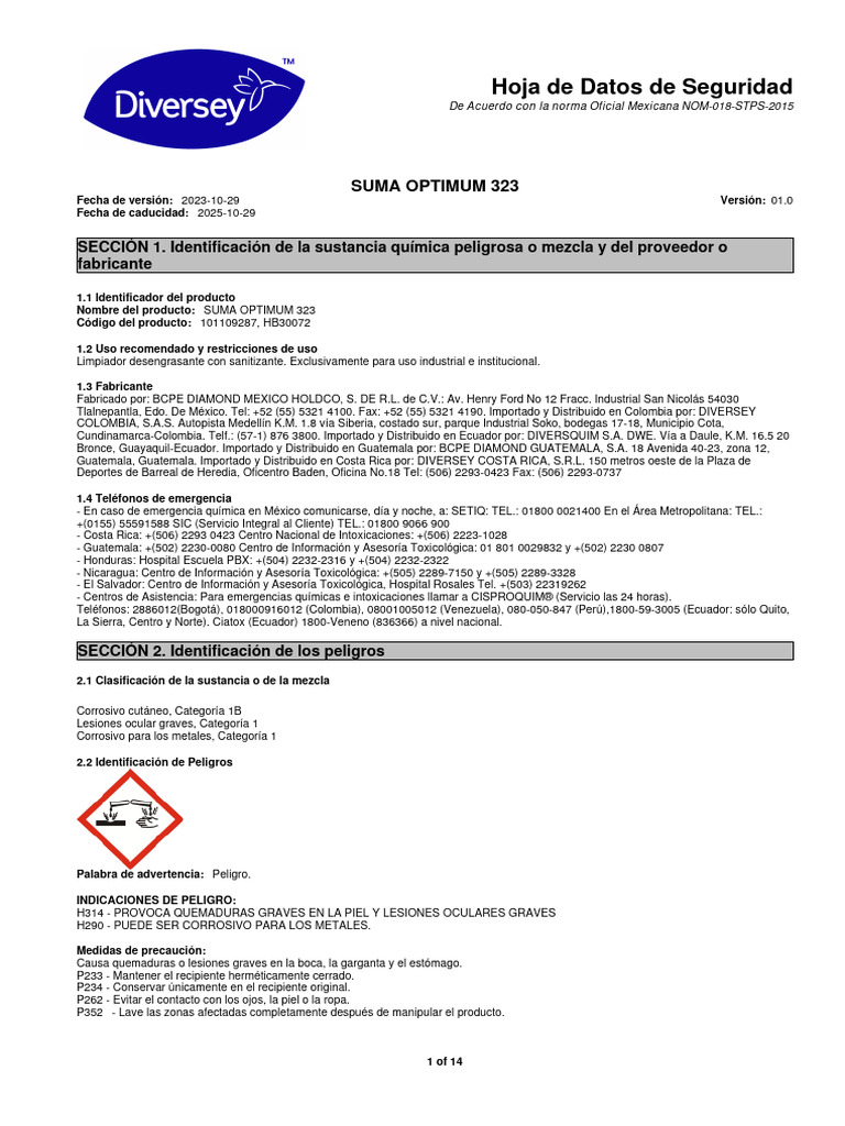Suma Optimum 323 | PDF | Agua | Sal (química)