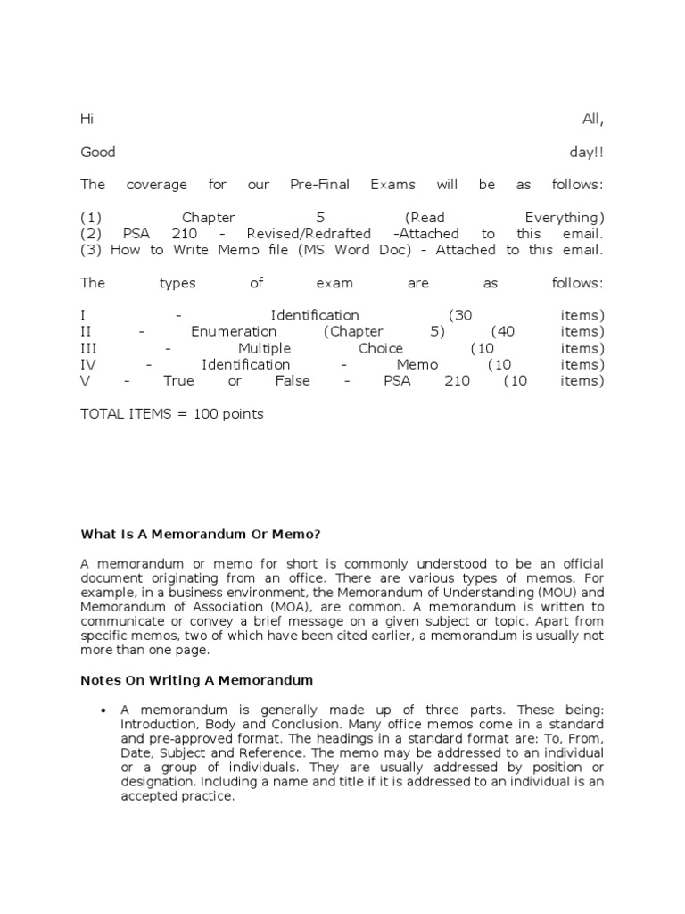 How To Write A Memo | PDF | Memorandum | Paragraph