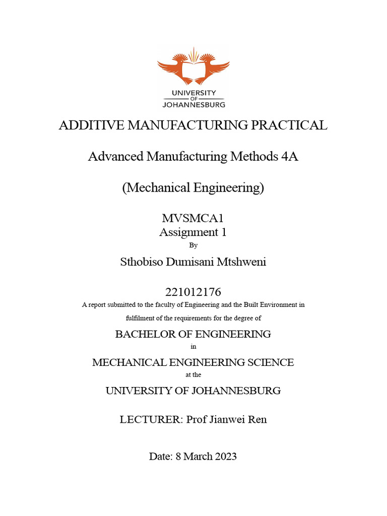 ADDITIVE MANUFACTURING PRACTICAL | PDF | Deformation (Engineering) | 3 D Printing