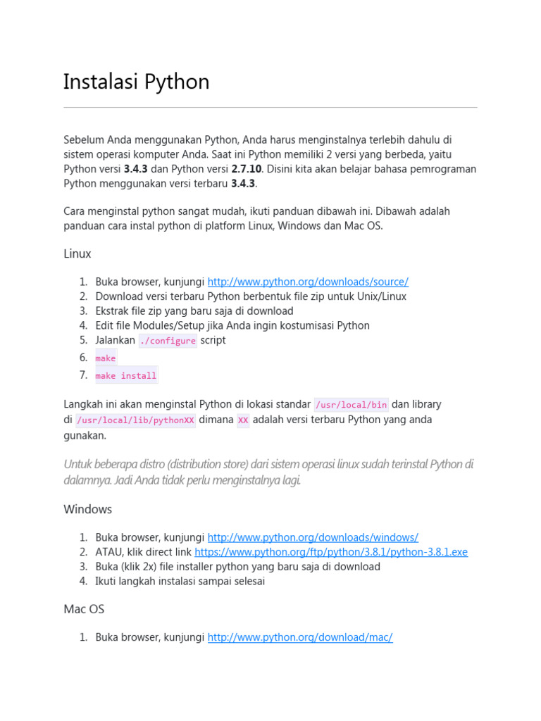Instalasi Python | PDF