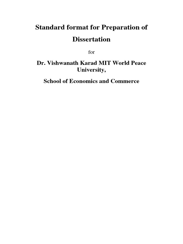 Dissertation Format | Download Free PDF | Thesis | Academic Degree
