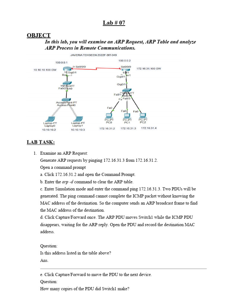 Lab 07.. | PDF | Network Architecture | Internet Protocols