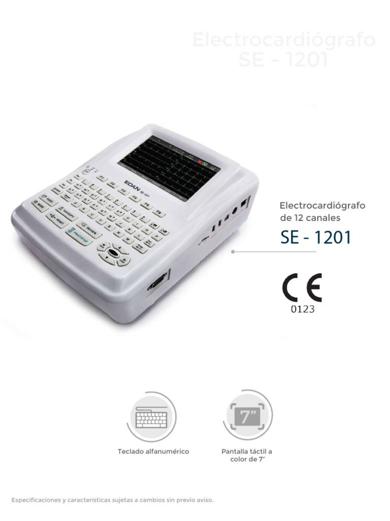 ECG SE 1201 - Compressed | PDF | Electrocardiografia | Pantalla táctil