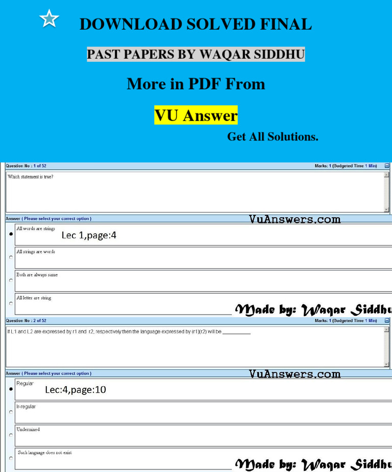 Cs402 Final Term Mcqs By Waqar Siddhu Pdf