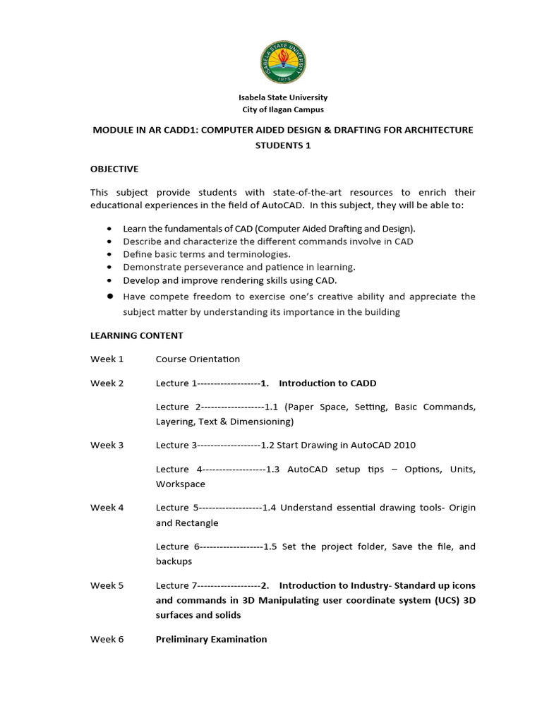 MODULE Week 1 4 | Download Free PDF | Computer Aided Design | Auto Cad