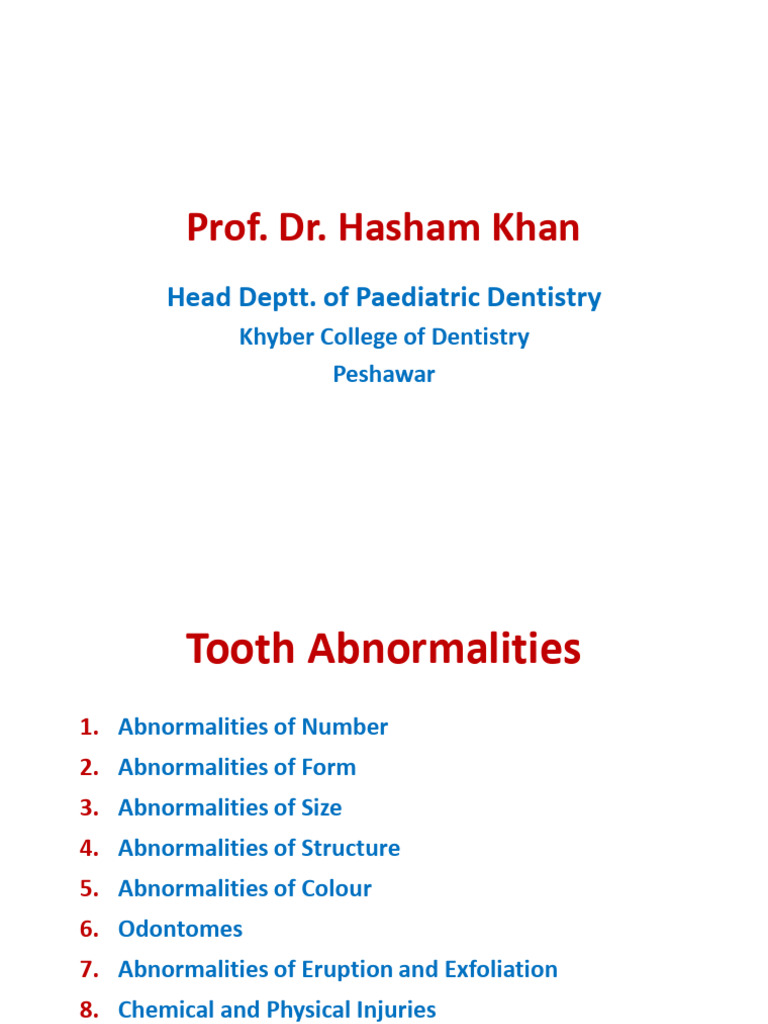14 Tooth Abnormalities | Download Free PDF | Human Tooth | Dentistry
