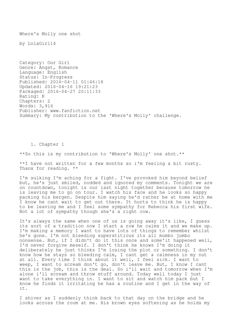 Where's Molly One Shot-Ffnet - 11890377 | PDF