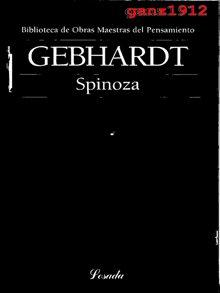 Gebhardt, Carl - Spinoza (Ocr) (Por Ganz1912) | PDF | Judios | Baruch ...