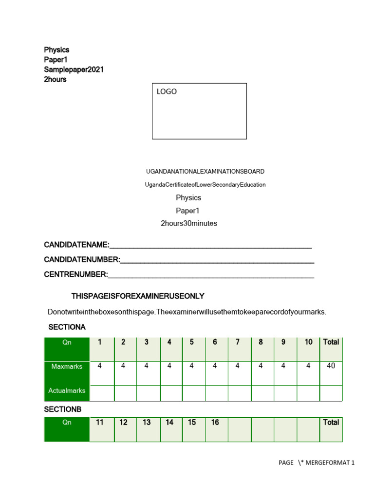Physics Paper 1 Sample Paper 2021 | PDF | Planets In Astrology | New ...