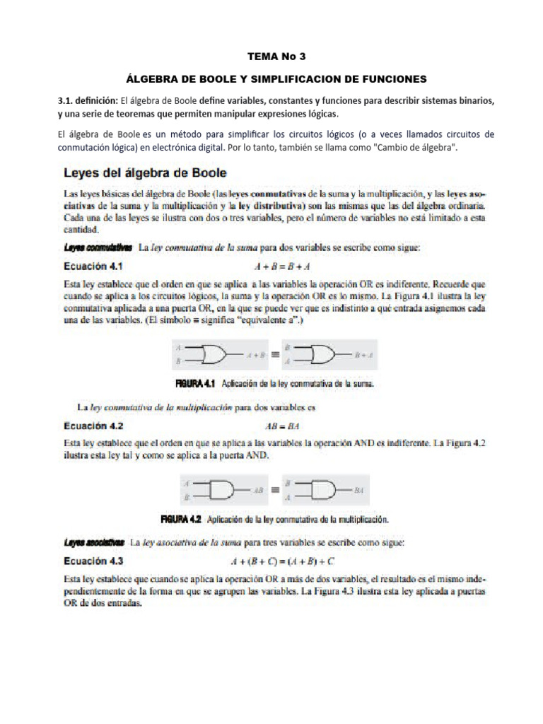 Álgebra de Boole y Simplificación de Funciones | PDF