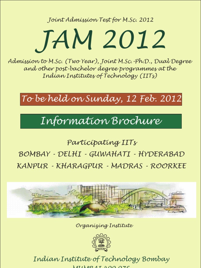 IIT JAM 2012 Brochure | PDF | Master Of Science | Academic Degree