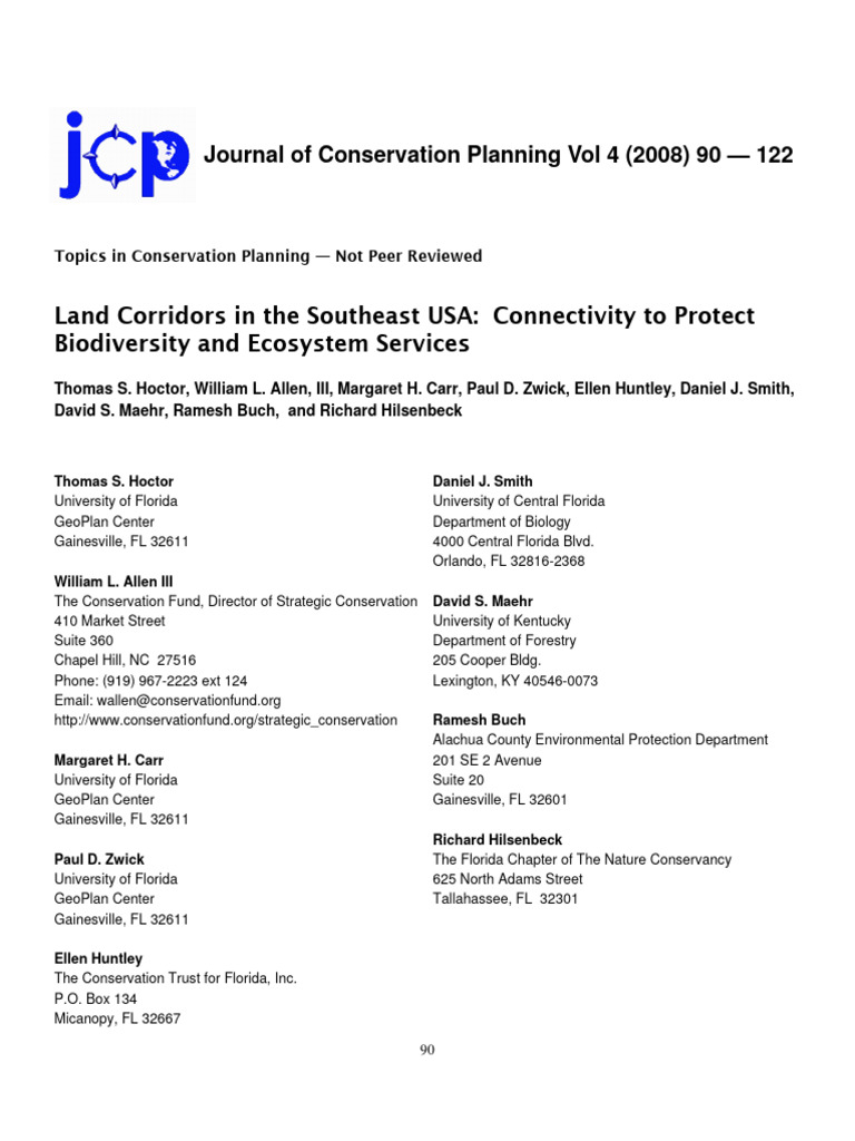 Corridor Conservation | PDF | Conservation Biology | Ecology
