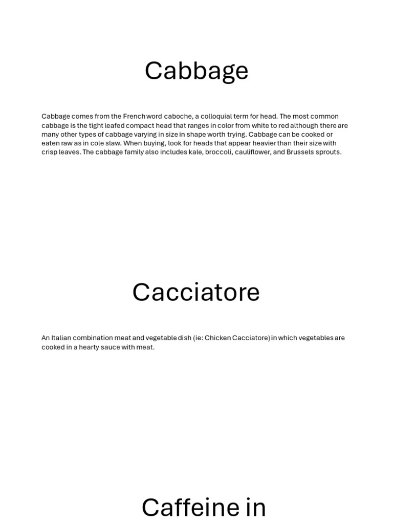 Cabbage | PDF | Chocolate | Custard