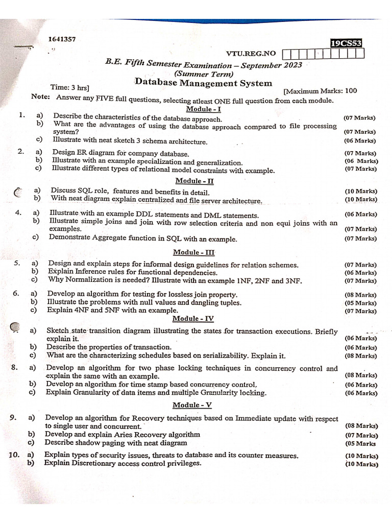 DBMS QB With Solution | PDF