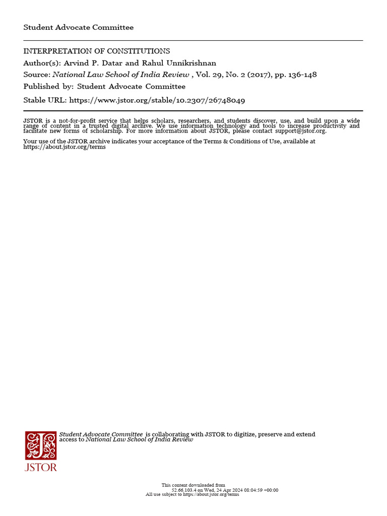 Interpretation of Constitutions | PDF | Constitution | Supreme Court Of ...